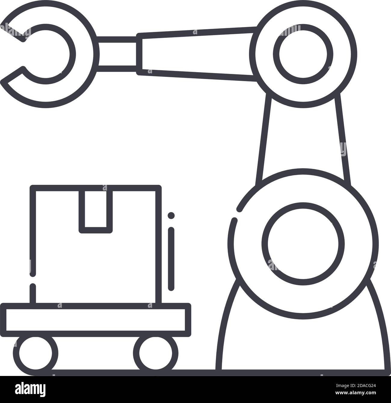Automation production line icon, linear isolated illustration, thin ...