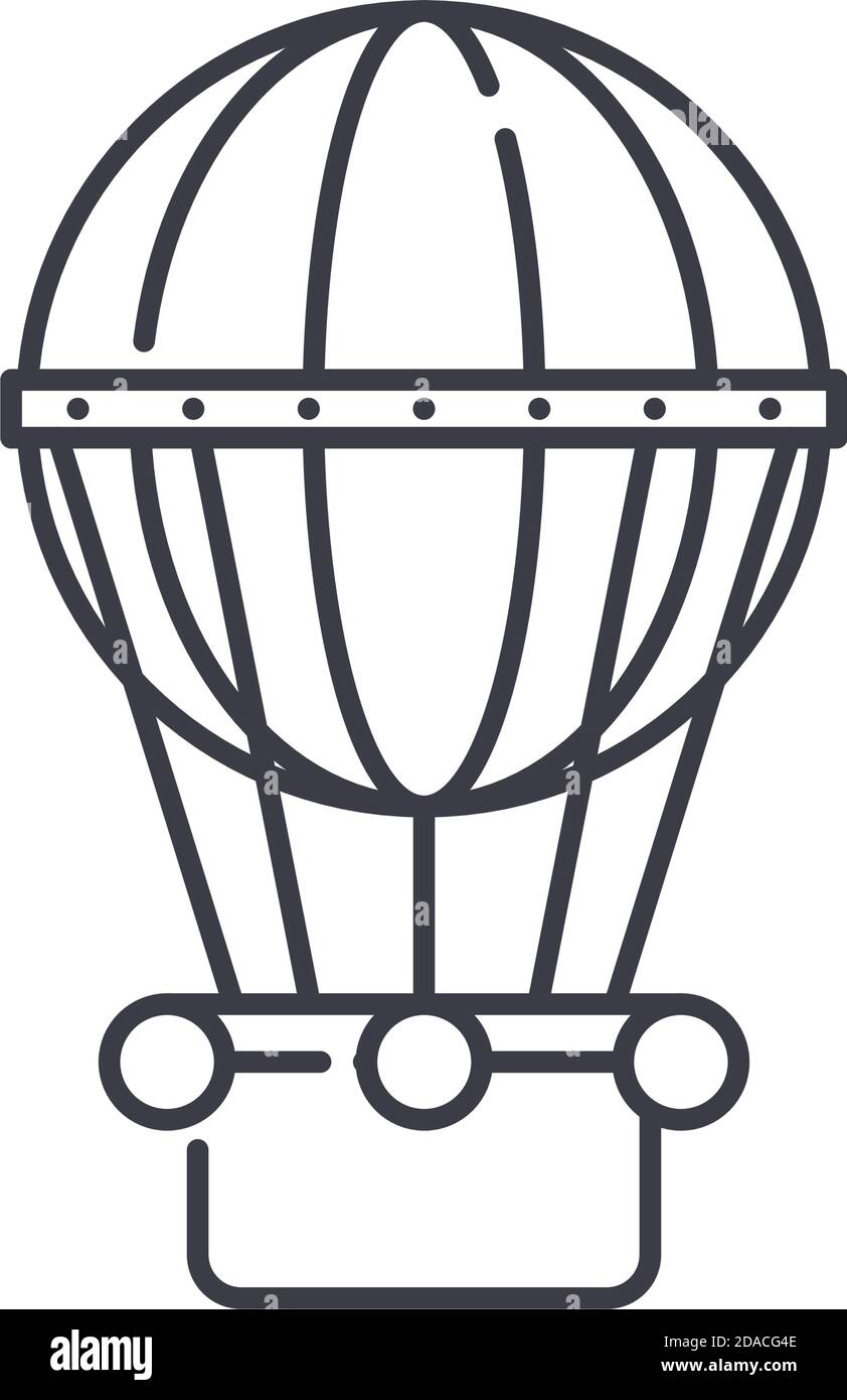 Balloon concept icon, linear isolated illustration, thin line vector ...