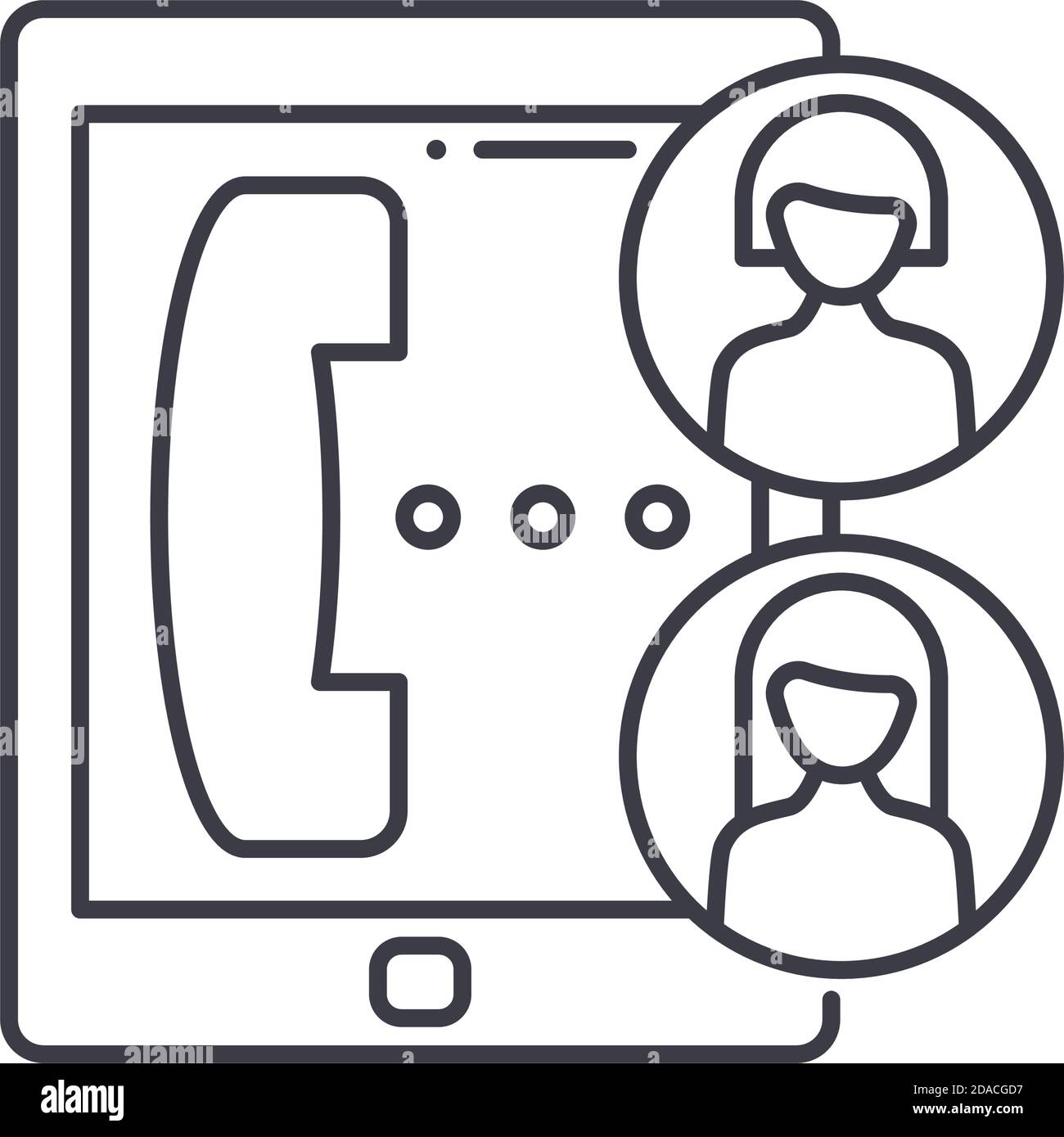 Audio conferencing icon, linear isolated illustration, thin line vector ...