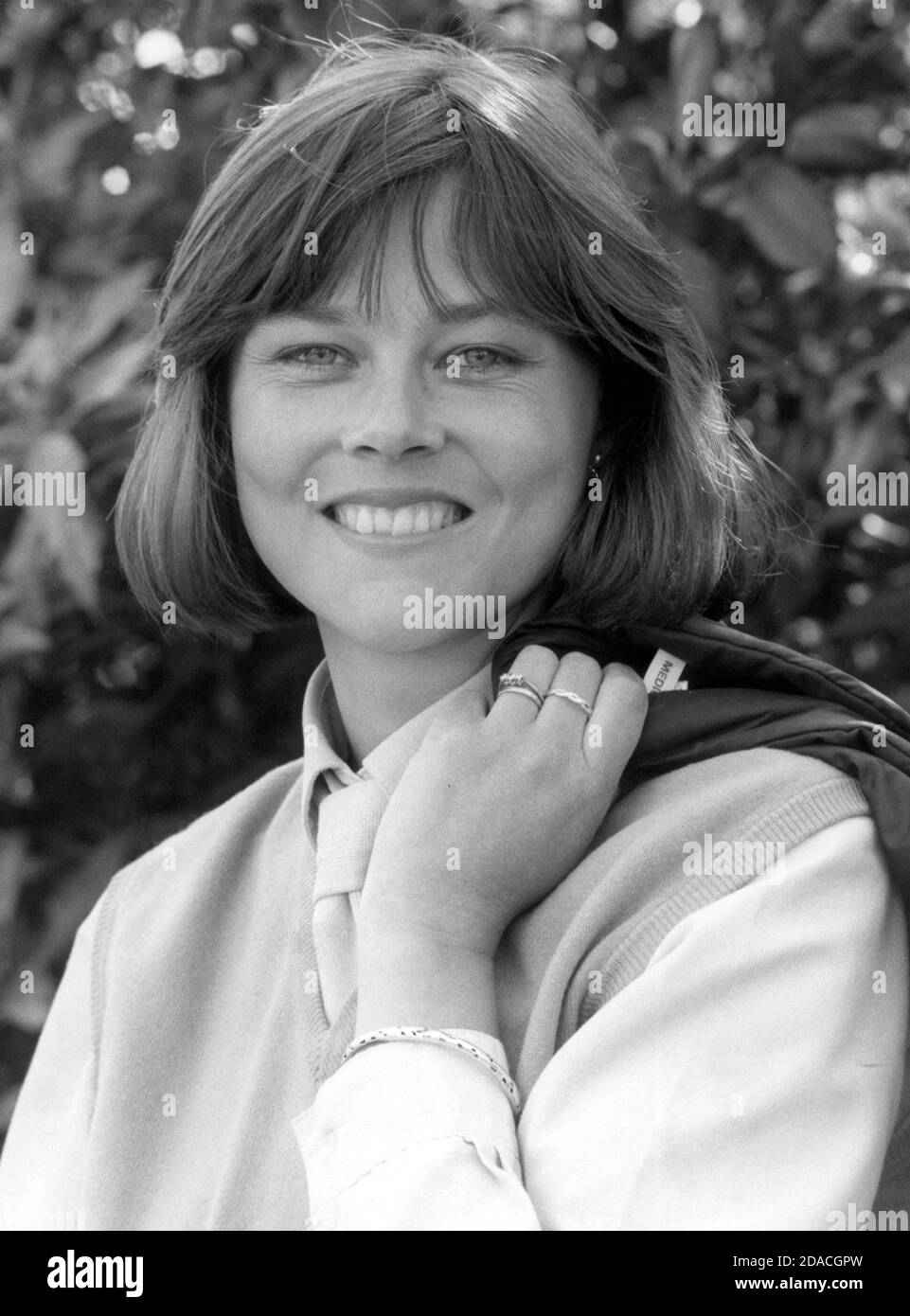 BBC NEWS READER DEBBIE THROWER. 1985 Stock Photo - Alamy