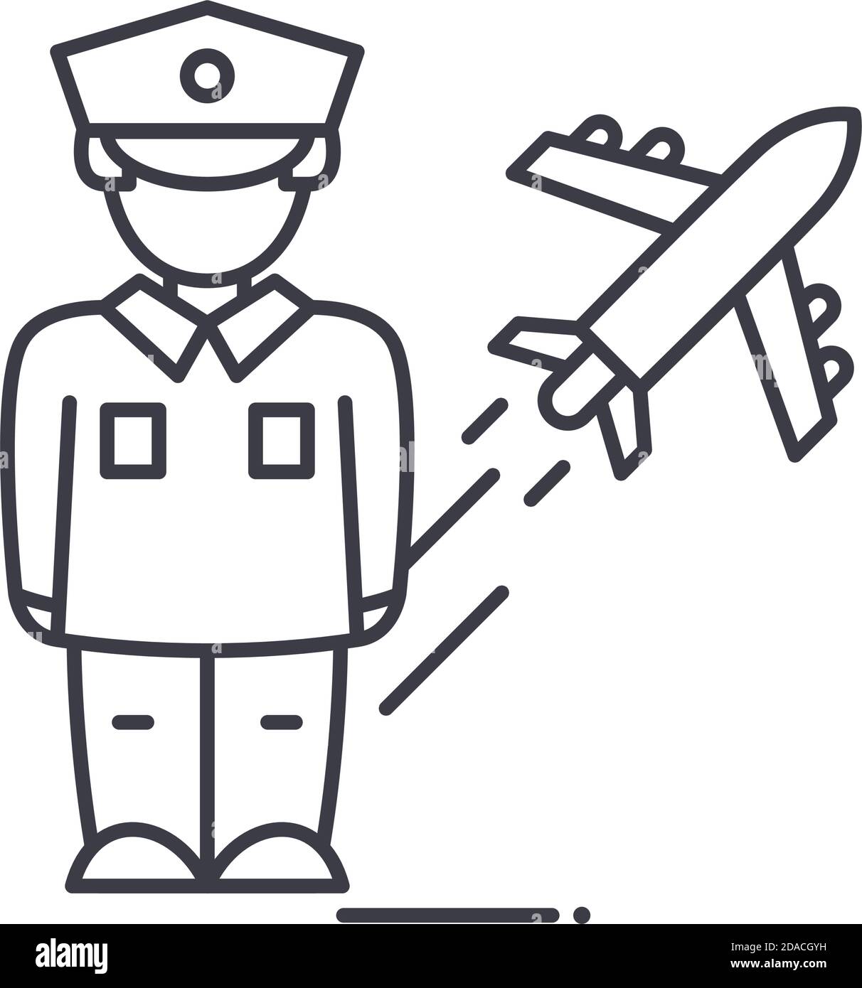 Aviator icon, linear isolated illustration, thin line vector, web ...