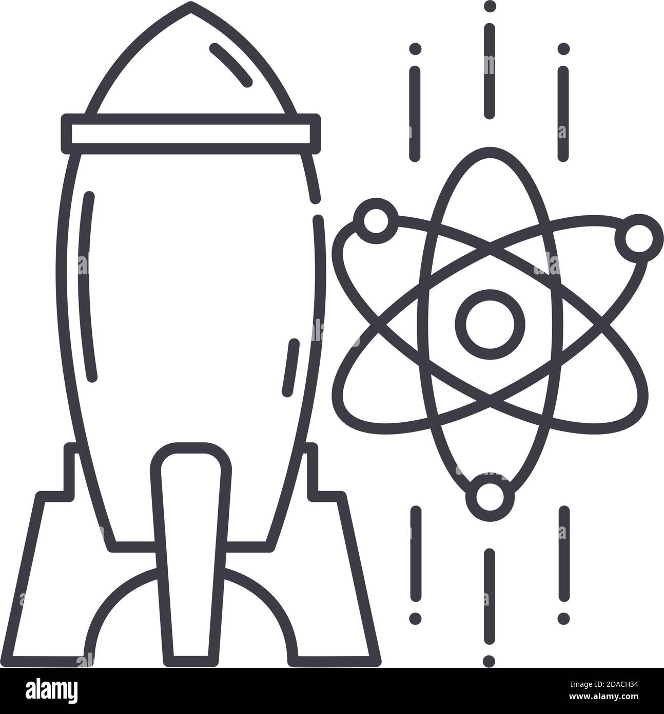 Atomic industry icon, linear isolated illustration, thin line vector ...