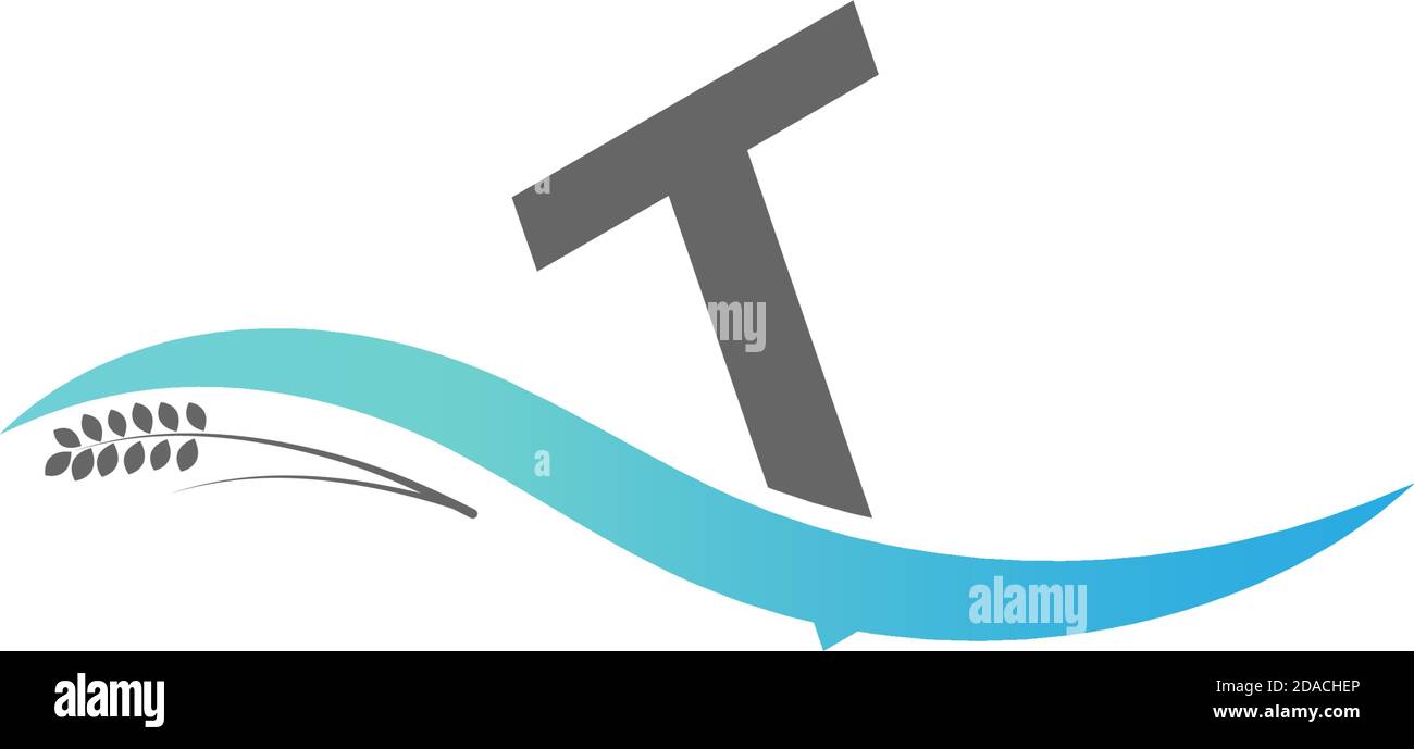 Icon logo letter T drop into the water illustration Stock Vector Image ...