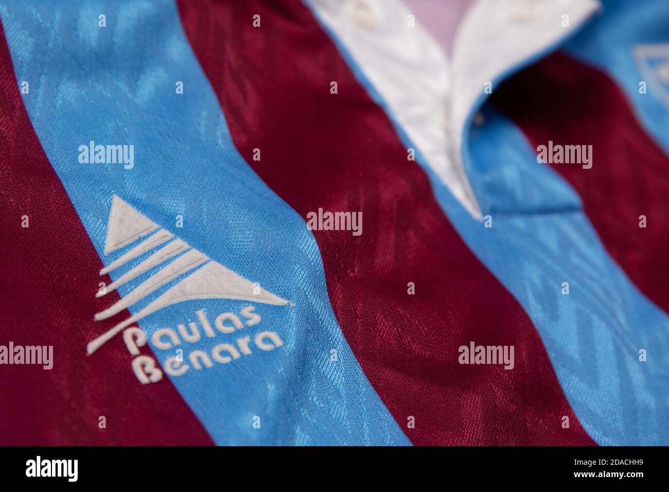 Paulas Benara logo on the 1995 Weymouth FC Home shirt Stock Photo - Alamy