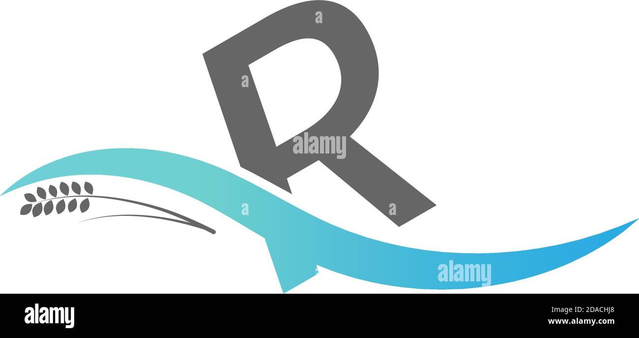 Icon logo letter R drop into the water illustration Stock Vector Image ...