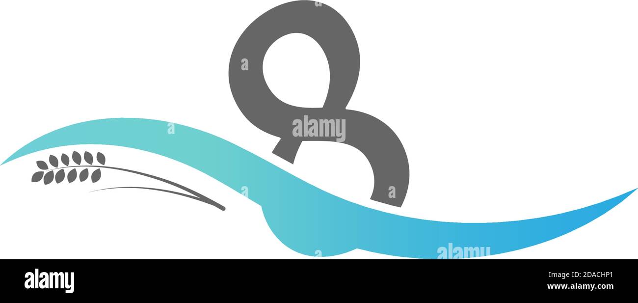 Icon logo number 8 drop into the water illustration Stock Vector Image ...