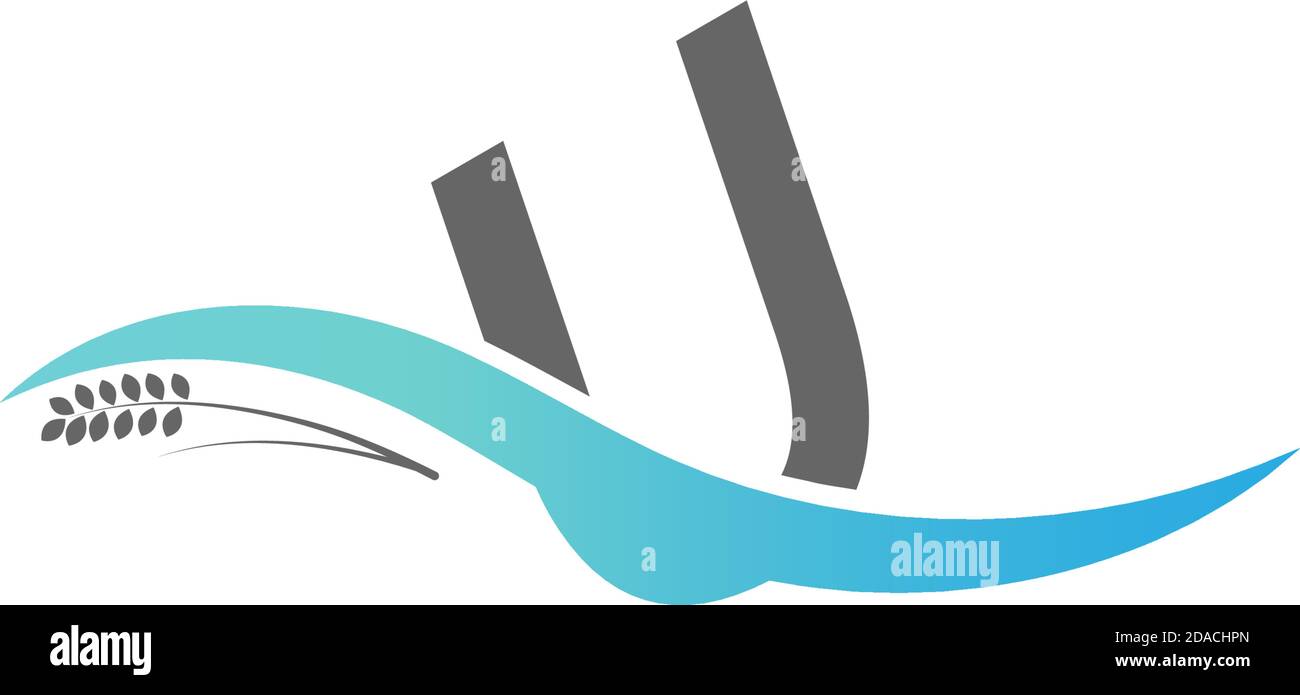 Icon logo letter U drop into the water illustration Stock Vector Image ...