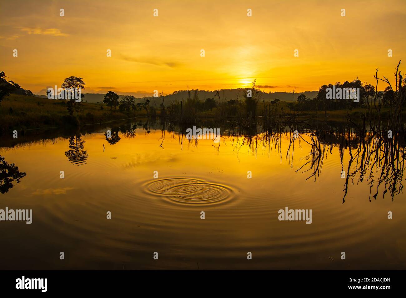 sunset and Water reflection Stock Photo - Alamy