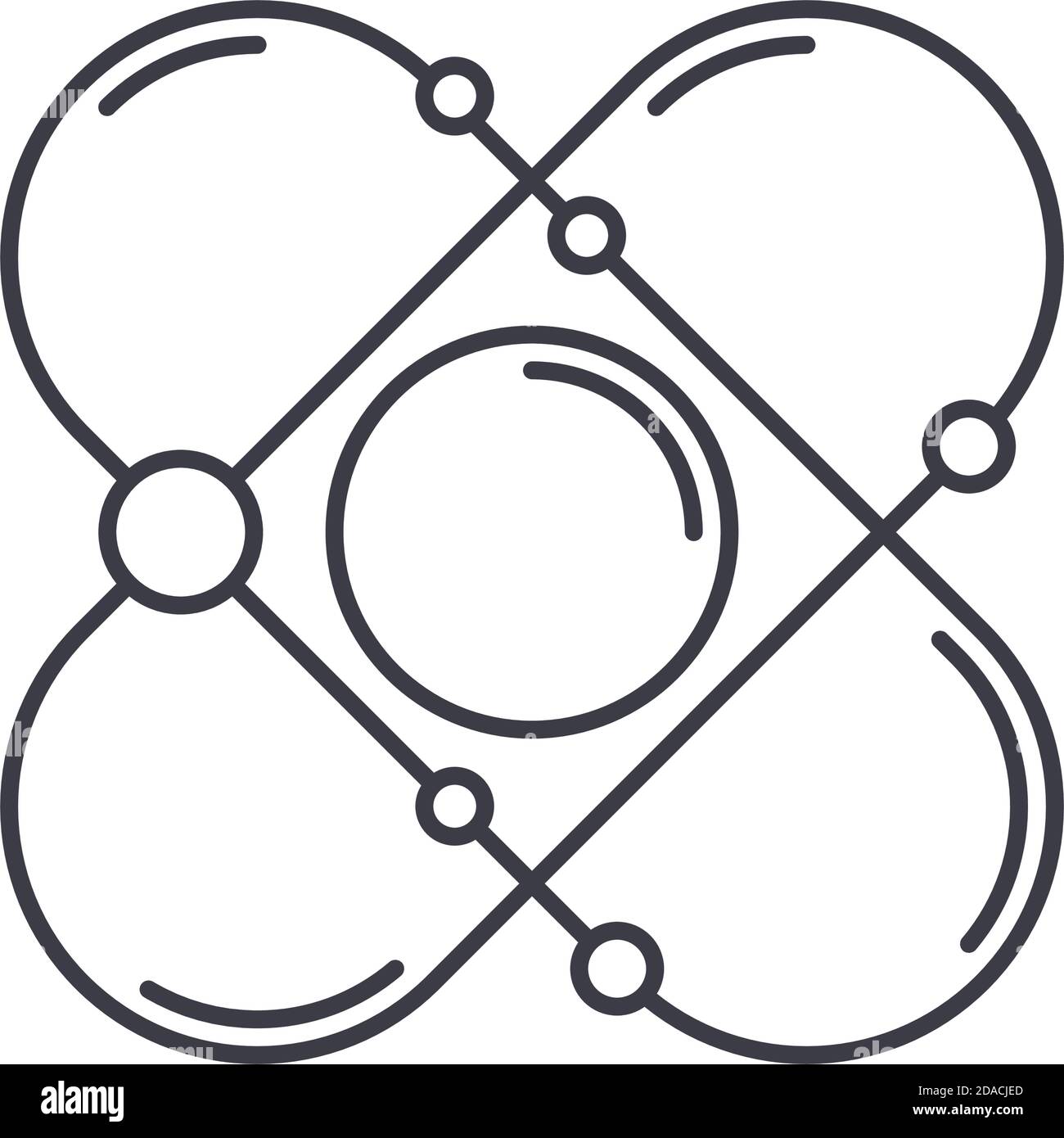 Atom nuclear icon, linear isolated illustration, thin line vector, web ...