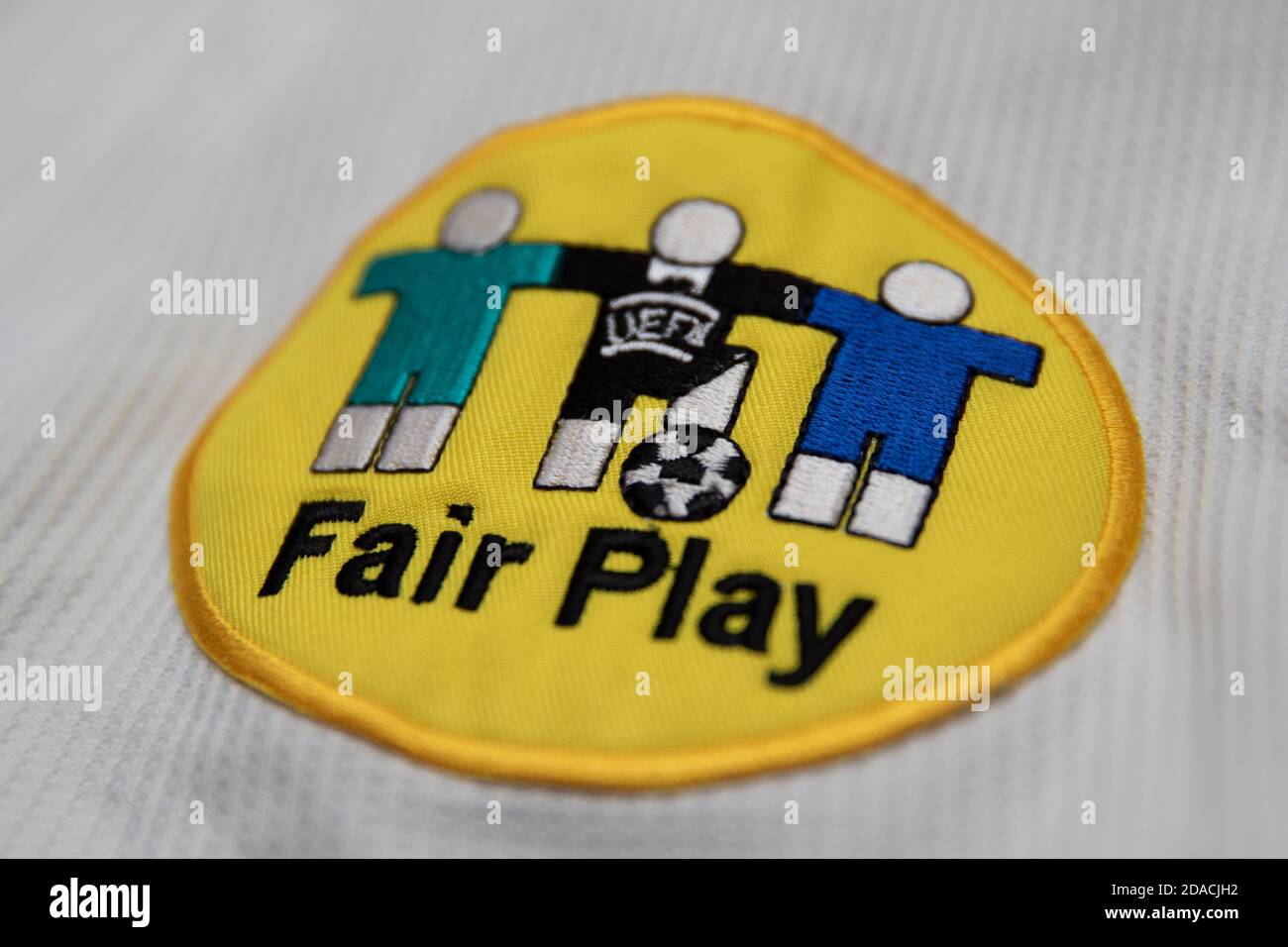Fair Play badge on the England Euro 96 Home shirt Stock Photo - Alamy