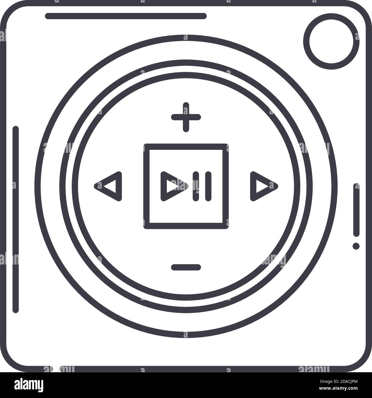 Audio player icon, linear isolated illustration, thin line vector, web ...