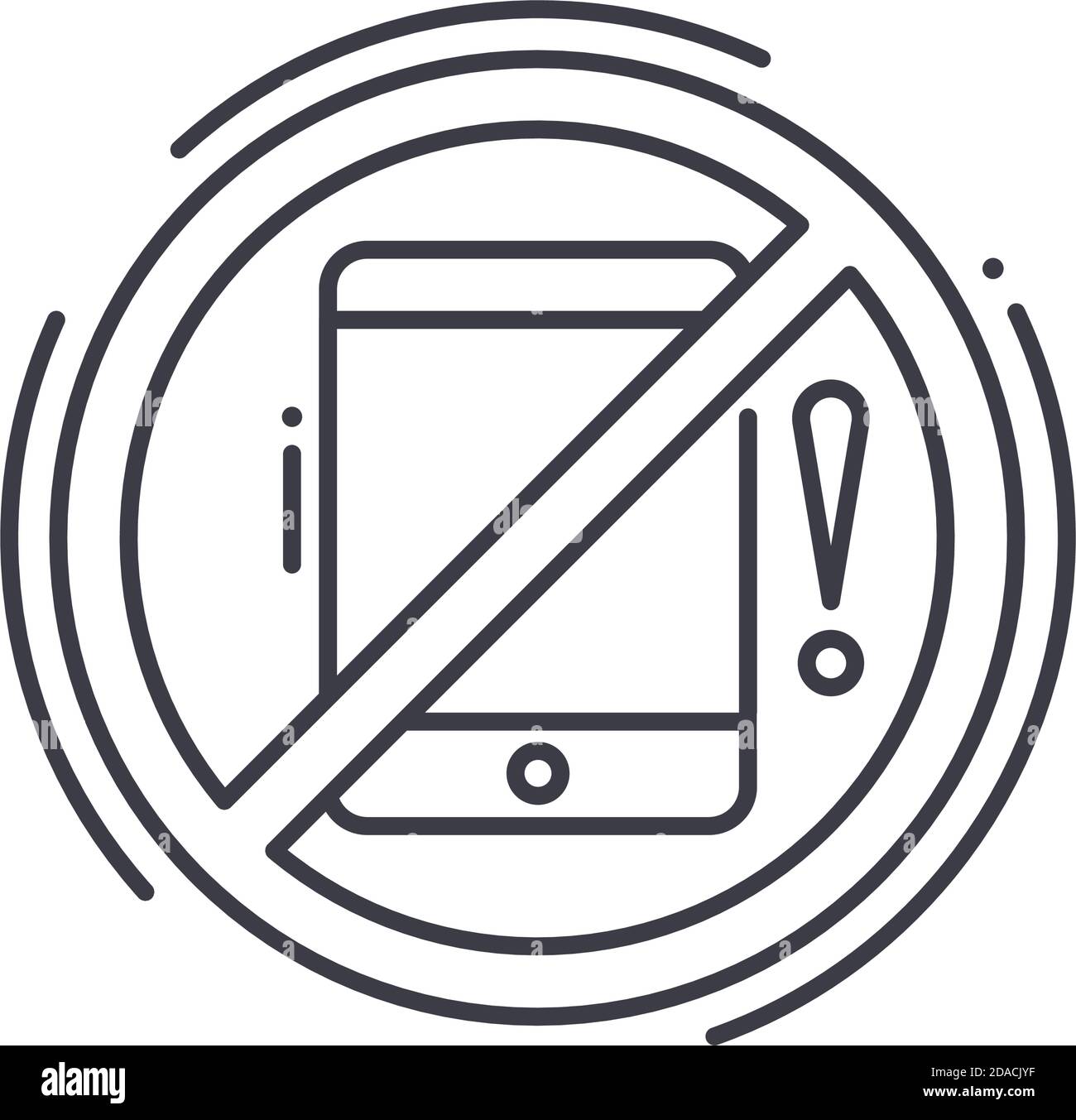 Avoid distractions icon, linear isolated illustration, thin line vector ...