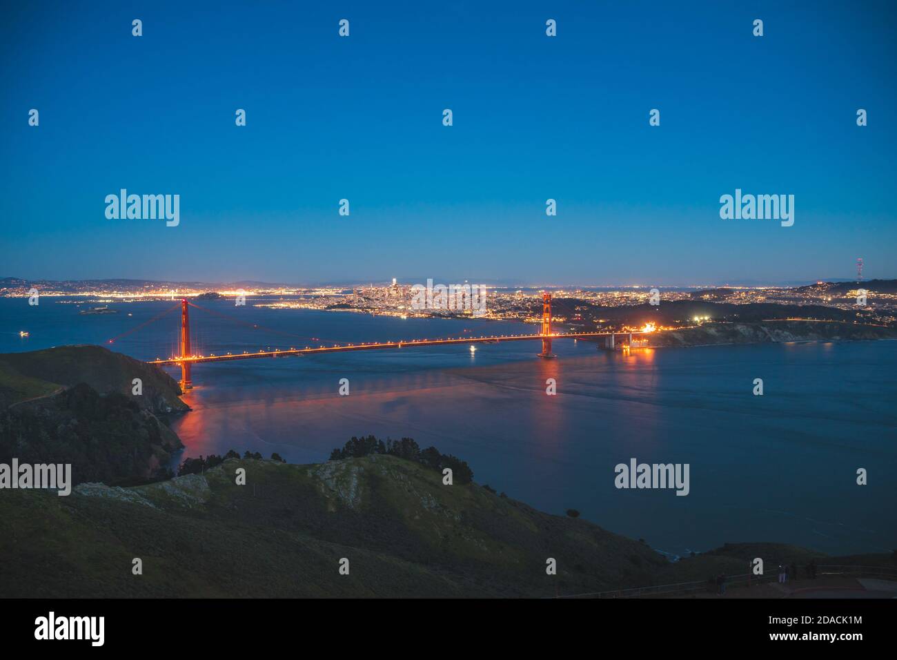 View of the beautiful famous Golden Gate Bridge in San Francisco ...