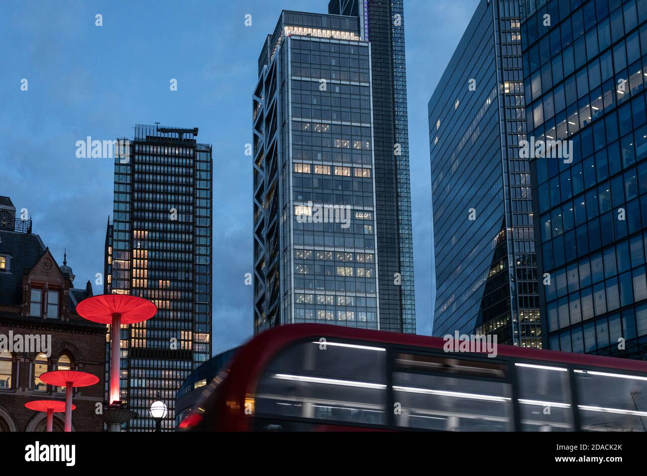 City of London Liverpool Street at Night Stock Photo - Alamy