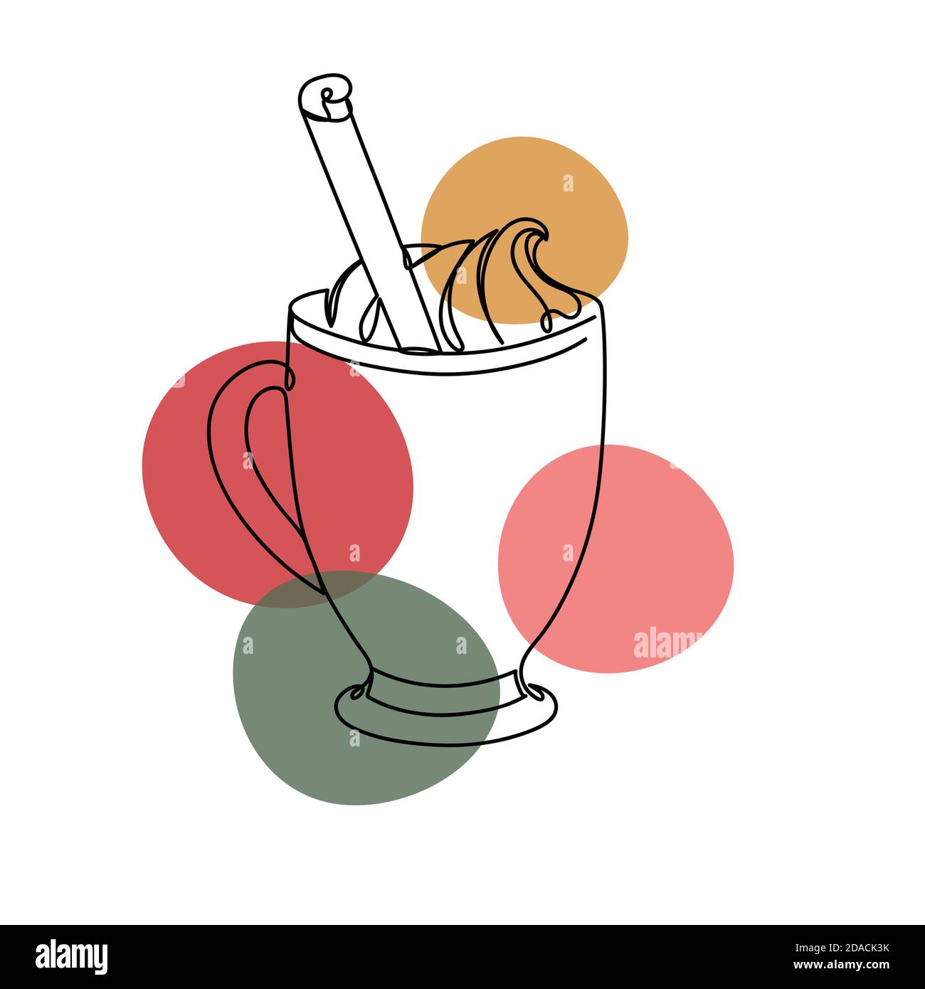 Christmas cup in a hand drawn linear style Stock Vector Image & Art - Alamy