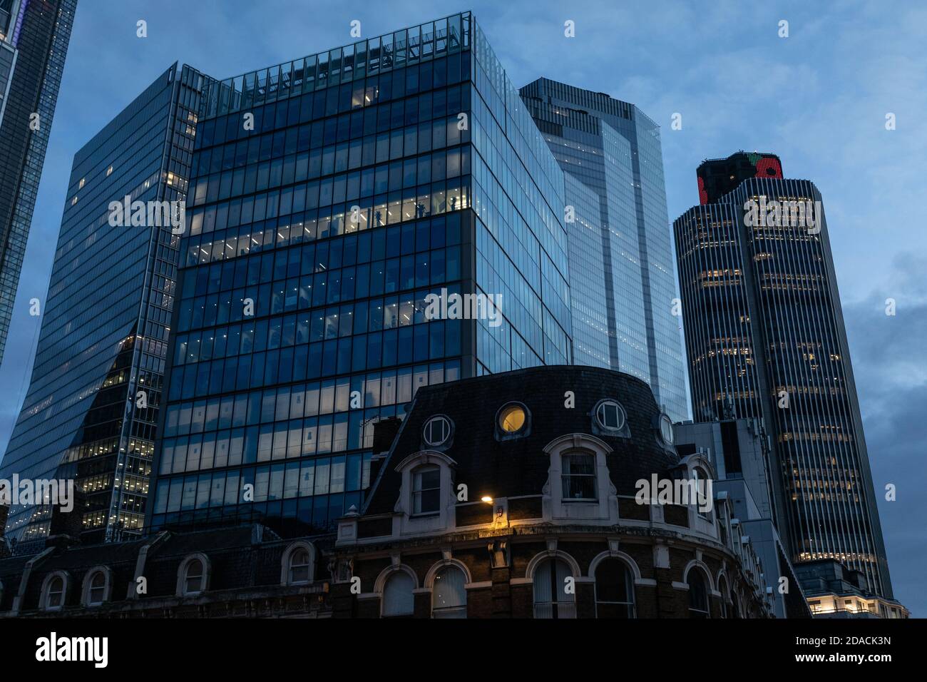 City of London Liverpool Street at Night Stock Photo - Alamy