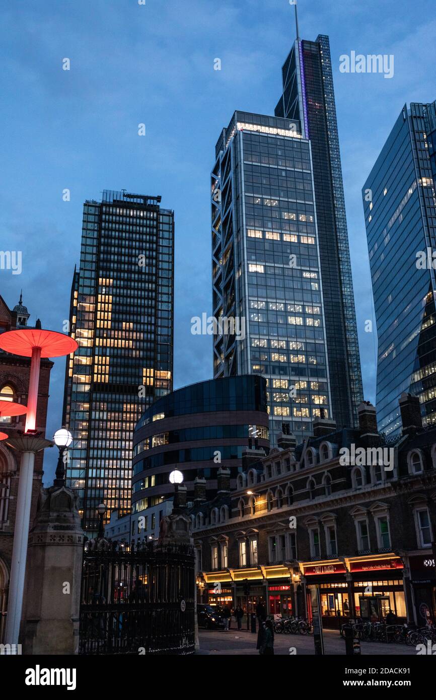 City of London Liverpool Street at Night Stock Photo - Alamy