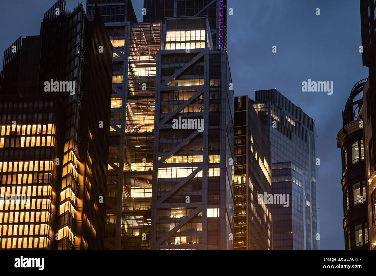 City of London Liverpool Street at Night Stock Photo - Alamy