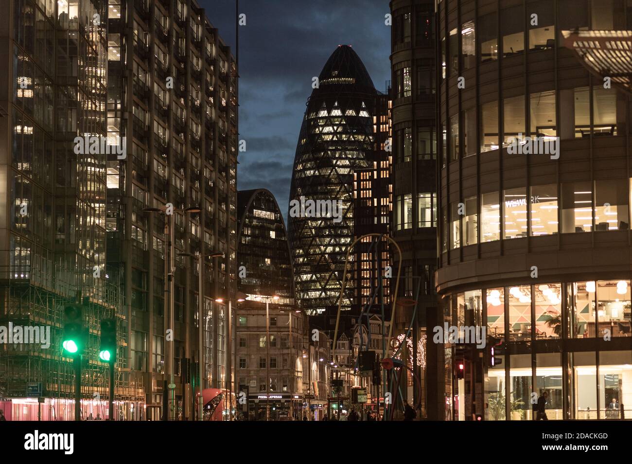 City of London Liverpool Street at Night Stock Photo - Alamy