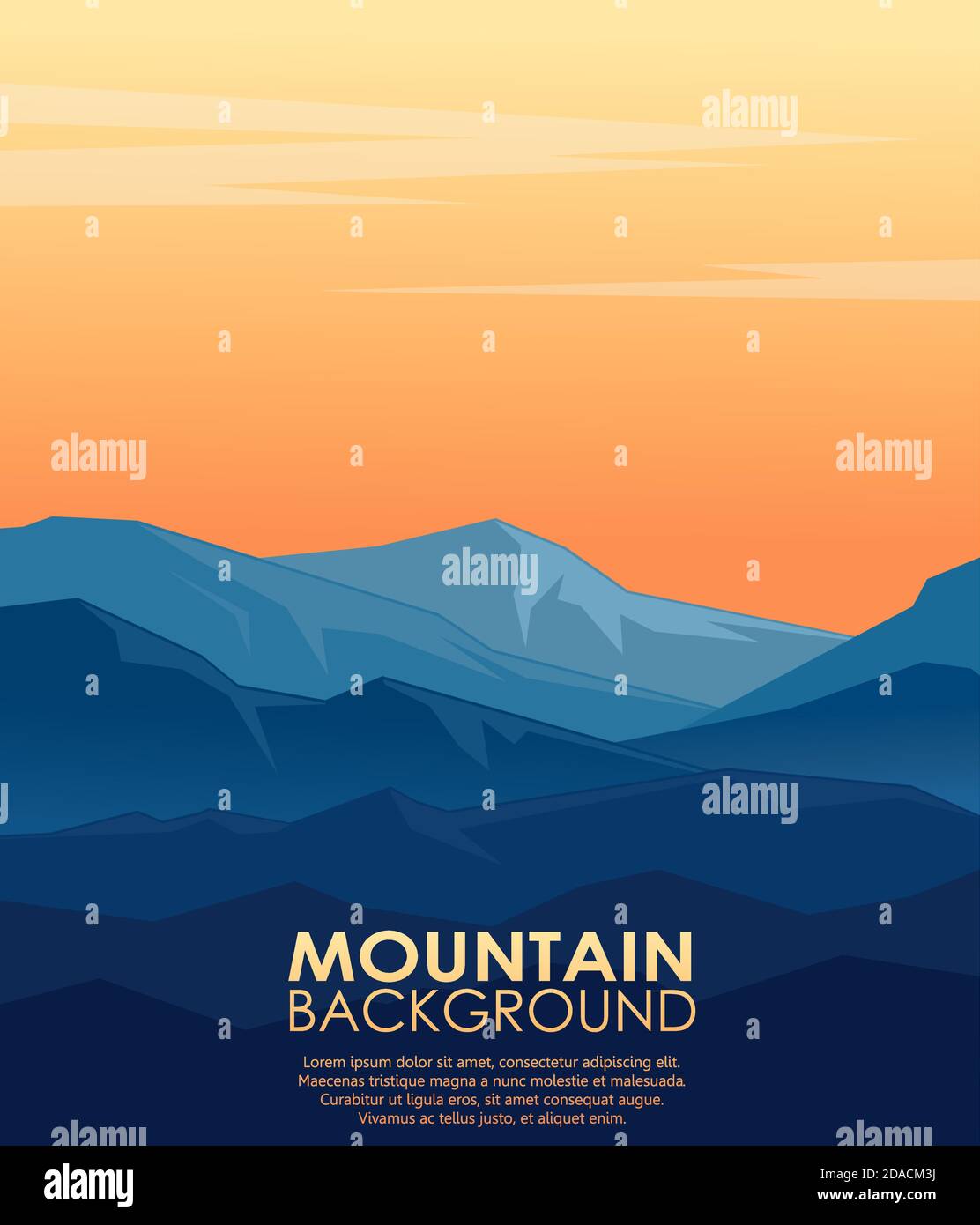 Landscape with silhouettes of blue mountains. Vector Stock Vector Image ...