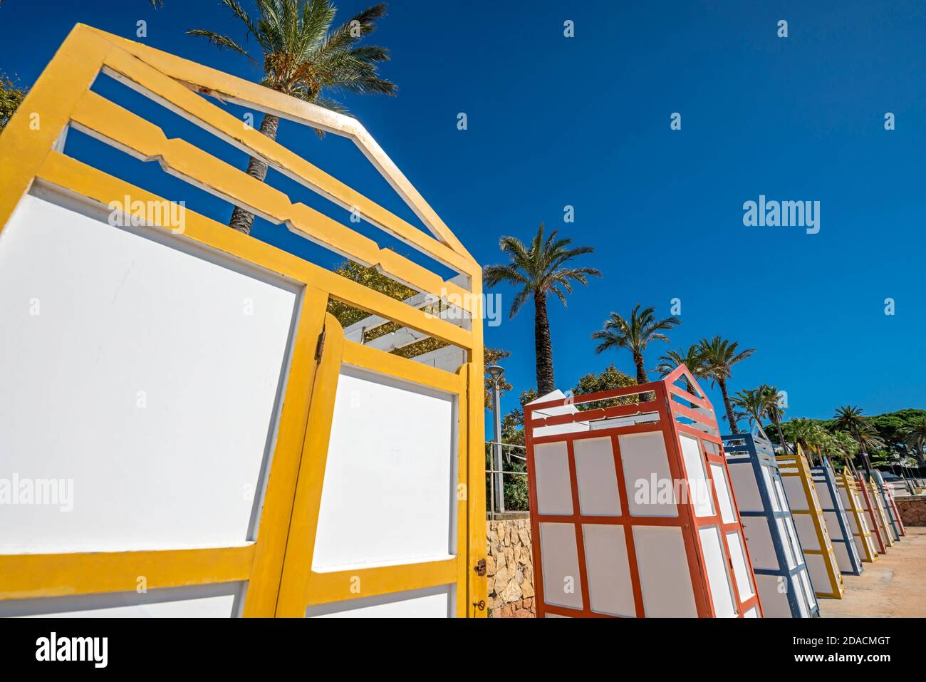TRADITIONAL WOODEN BATHING HUTS PLAYA S’AGARO COSTA BRAVA CATALONIA ...