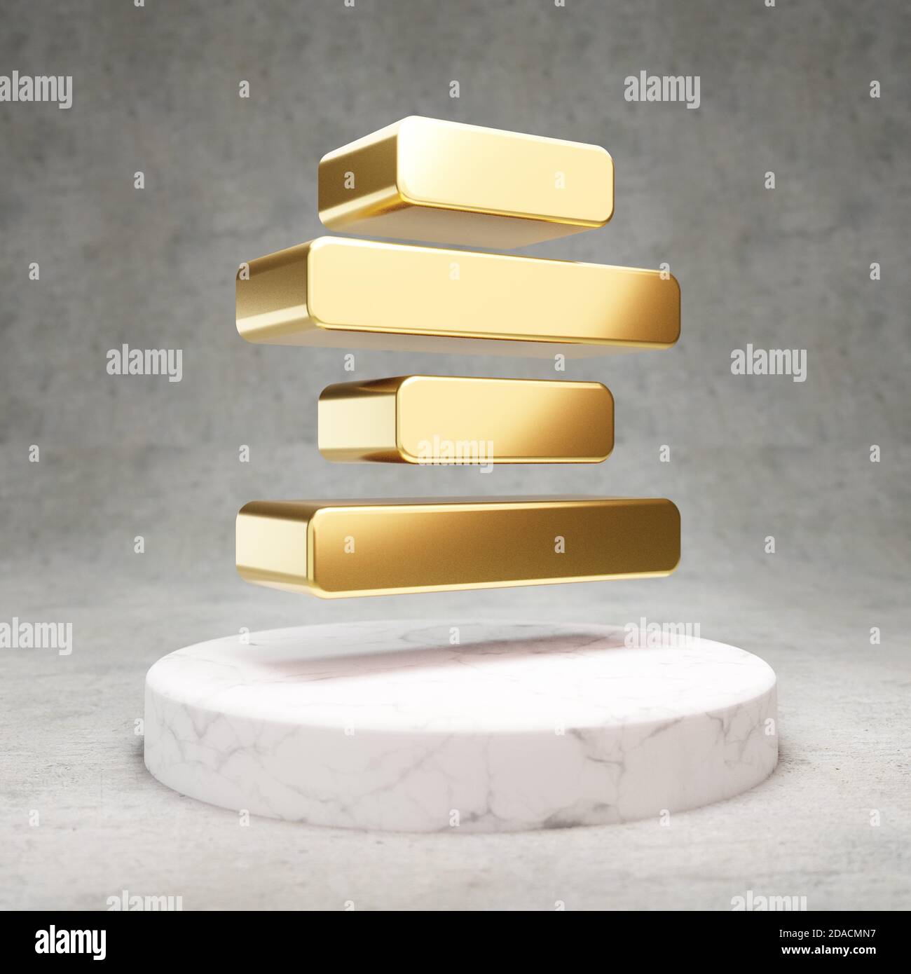 Text Align Center icon. Gold glossy Text Align Center symbol on white ...