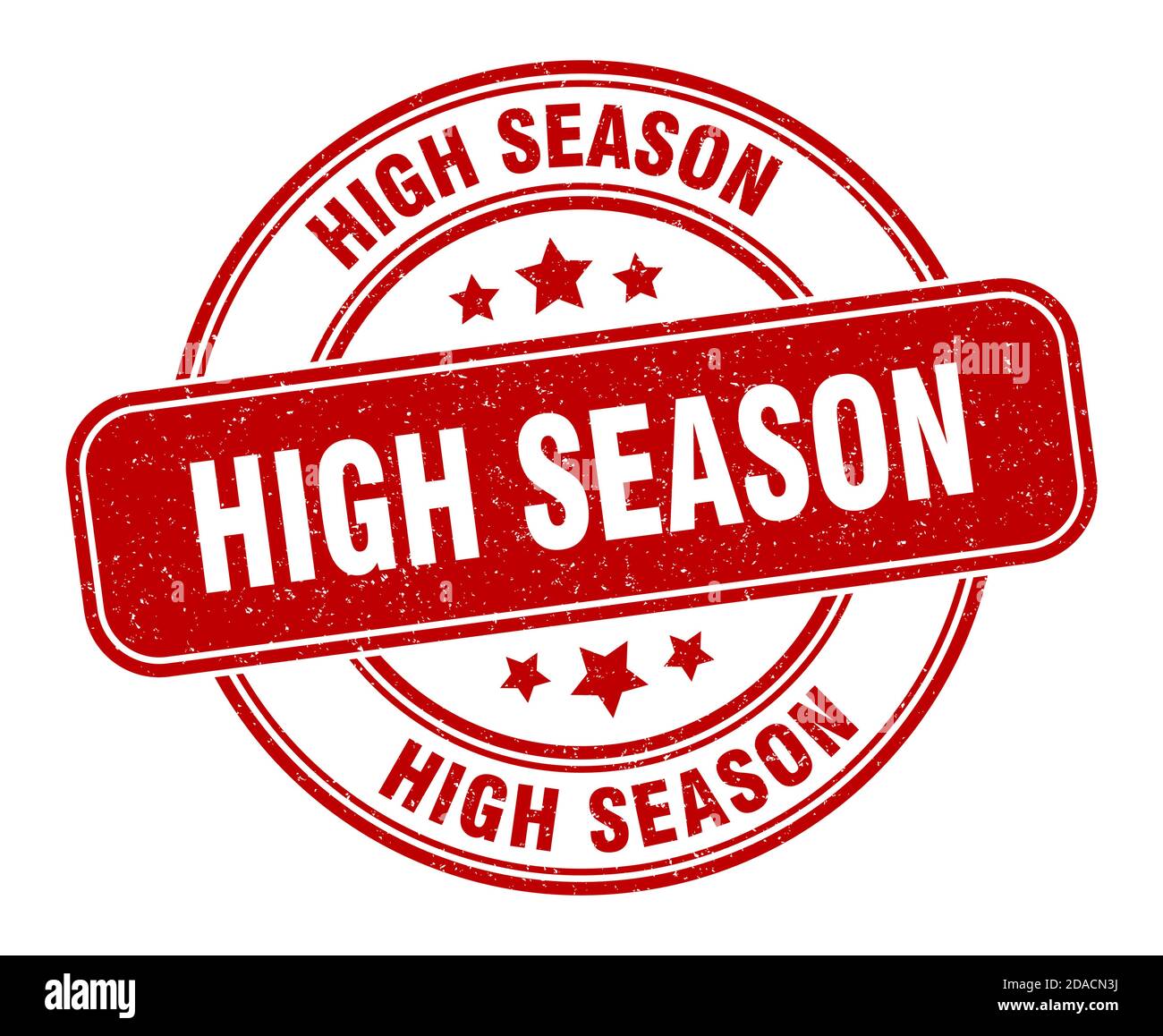 high season stamp. high season sign. round grunge label Stock Vector ...