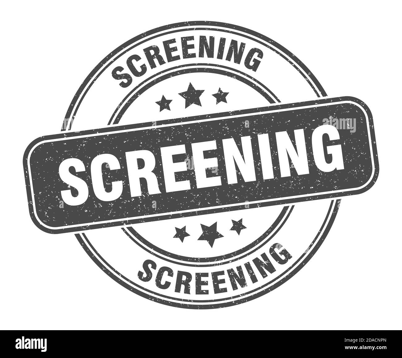 screening stamp. screening sign. round grunge label Stock Vector Image ...