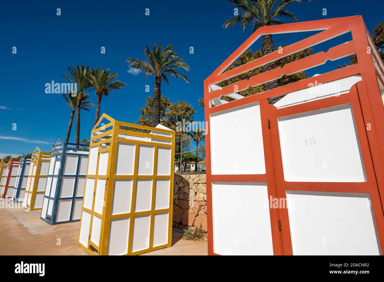TRADITIONAL WOODEN BATHING HUTS PLAYA S’AGARO COSTA BRAVA CATALONIA ...