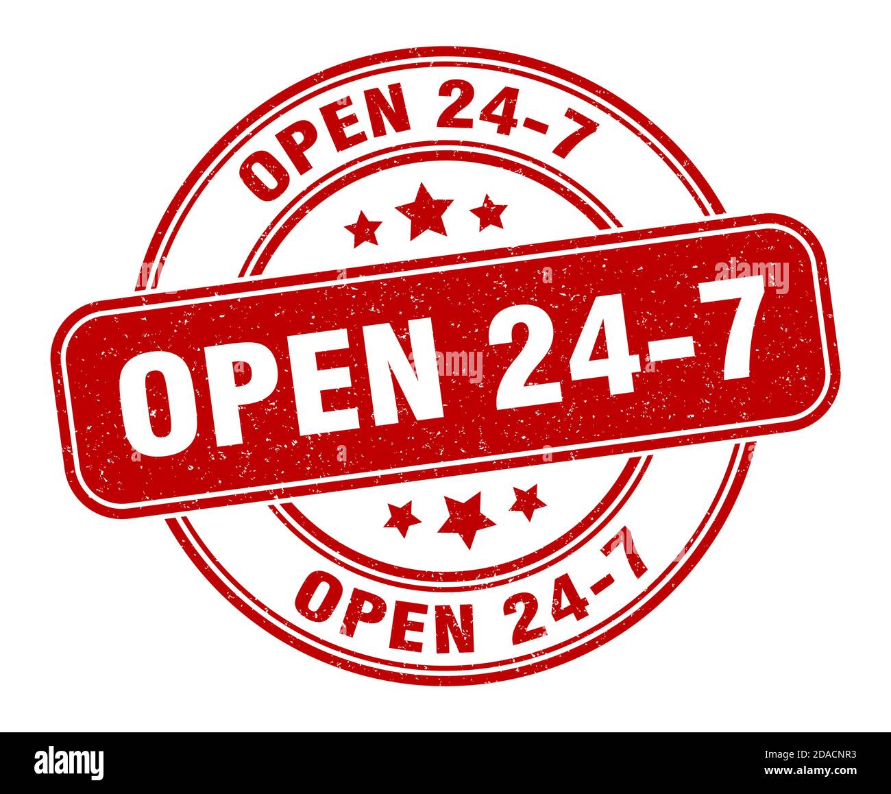 Open 24 7 rubber stamp hi-res stock photography and images - Alamy