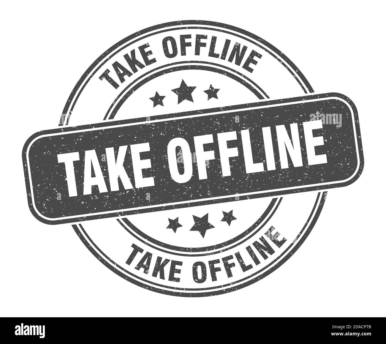 take offline stamp. take offline sign. round grunge label Stock Vector ...