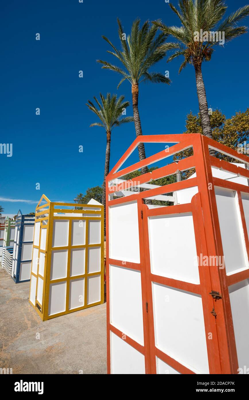 TRADITIONAL WOODEN BATHING HUTS PLAYA S’AGARO COSTA BRAVA CATALONIA ...