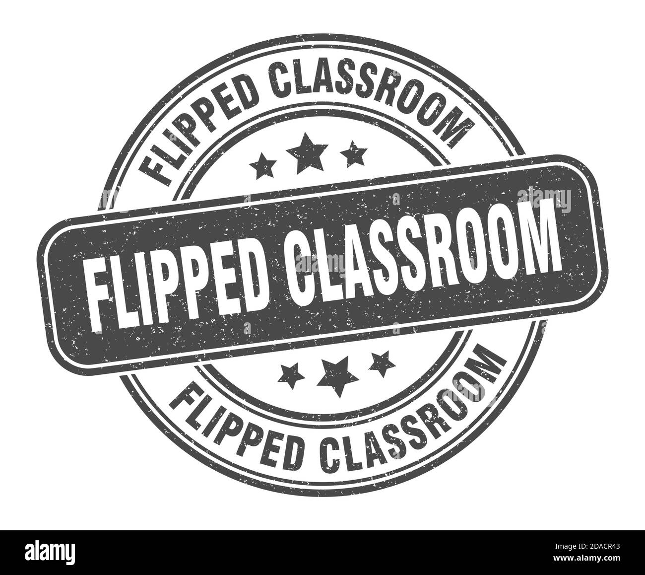 flipped classroom stamp. flipped classroom sign. round grunge label ...