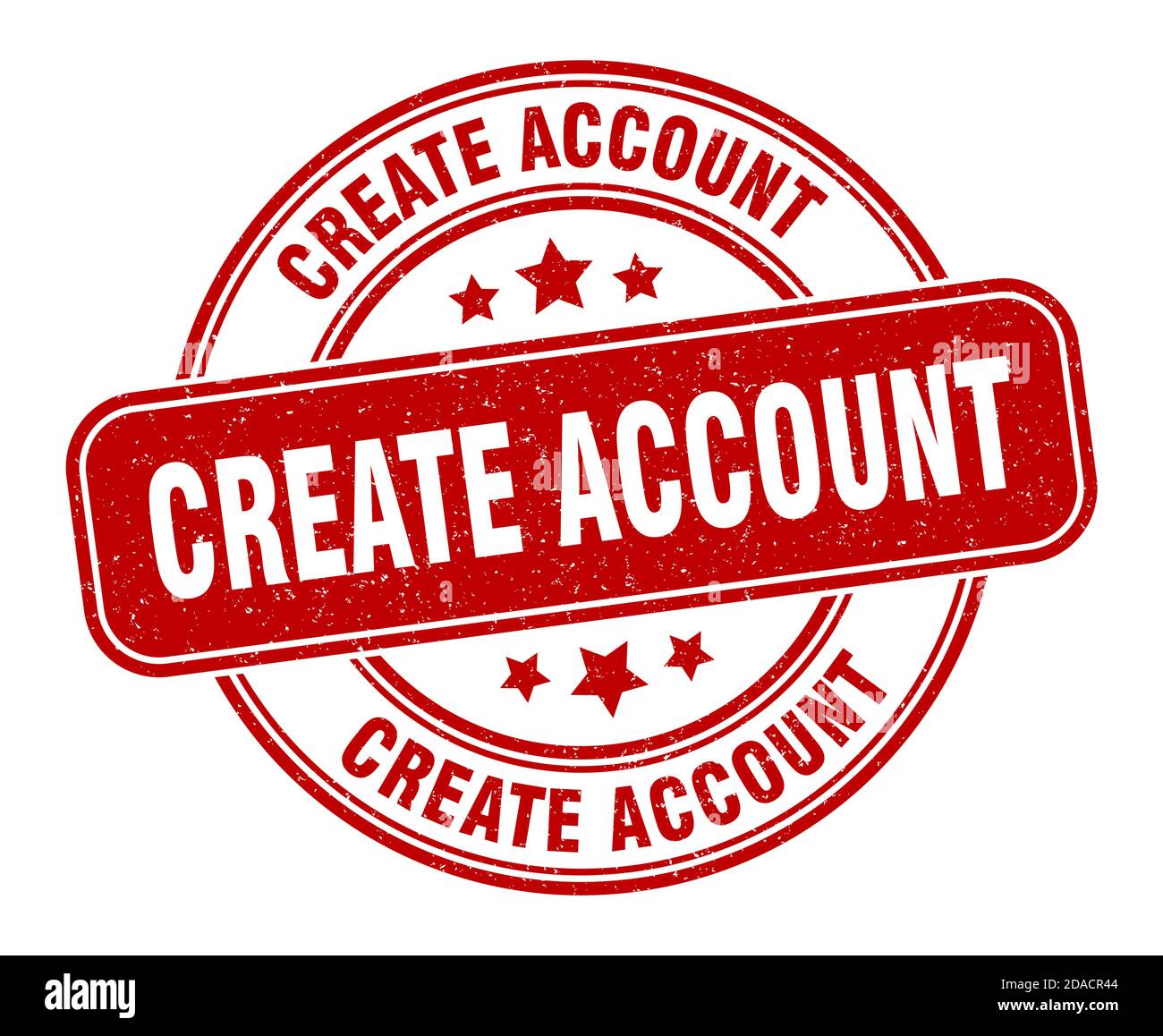 create account stamp. create account sign. round grunge label Stock ...