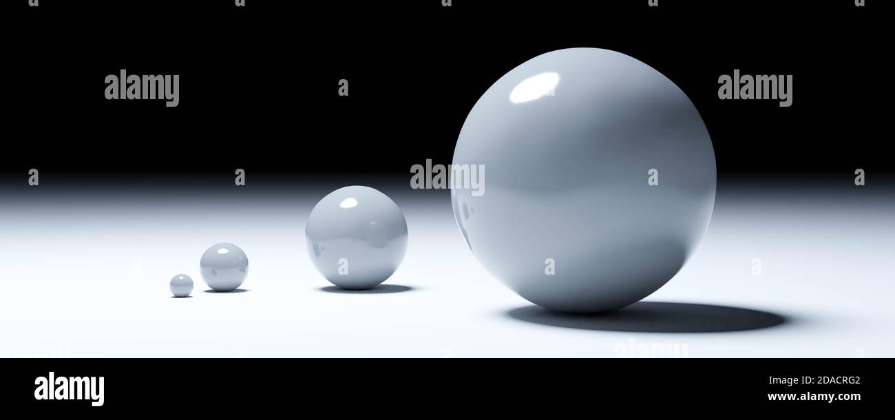 abstract white spheres balls on white background 3d render illustration ...