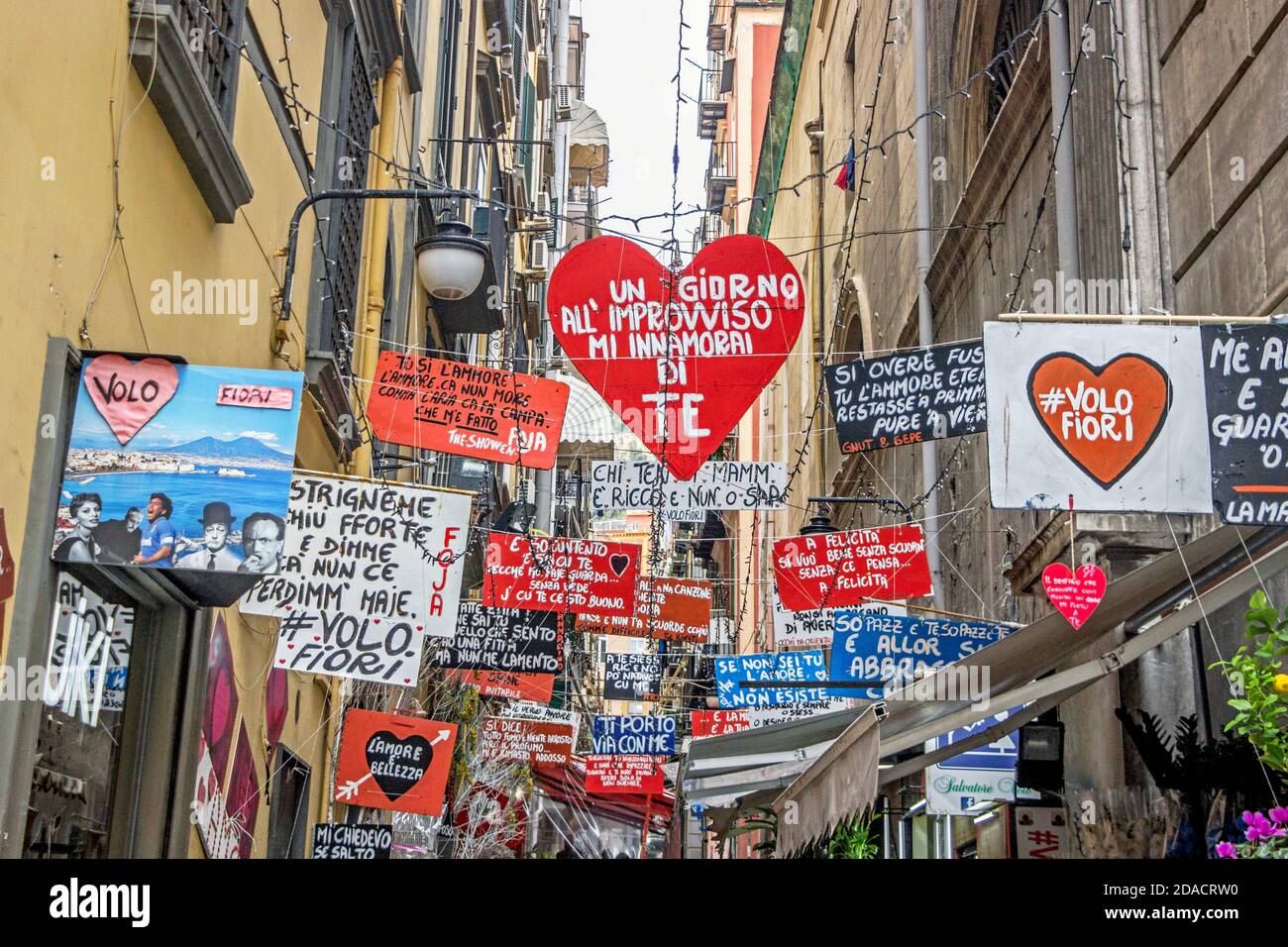 street view of old town Naples Stock Photo - Alamy
