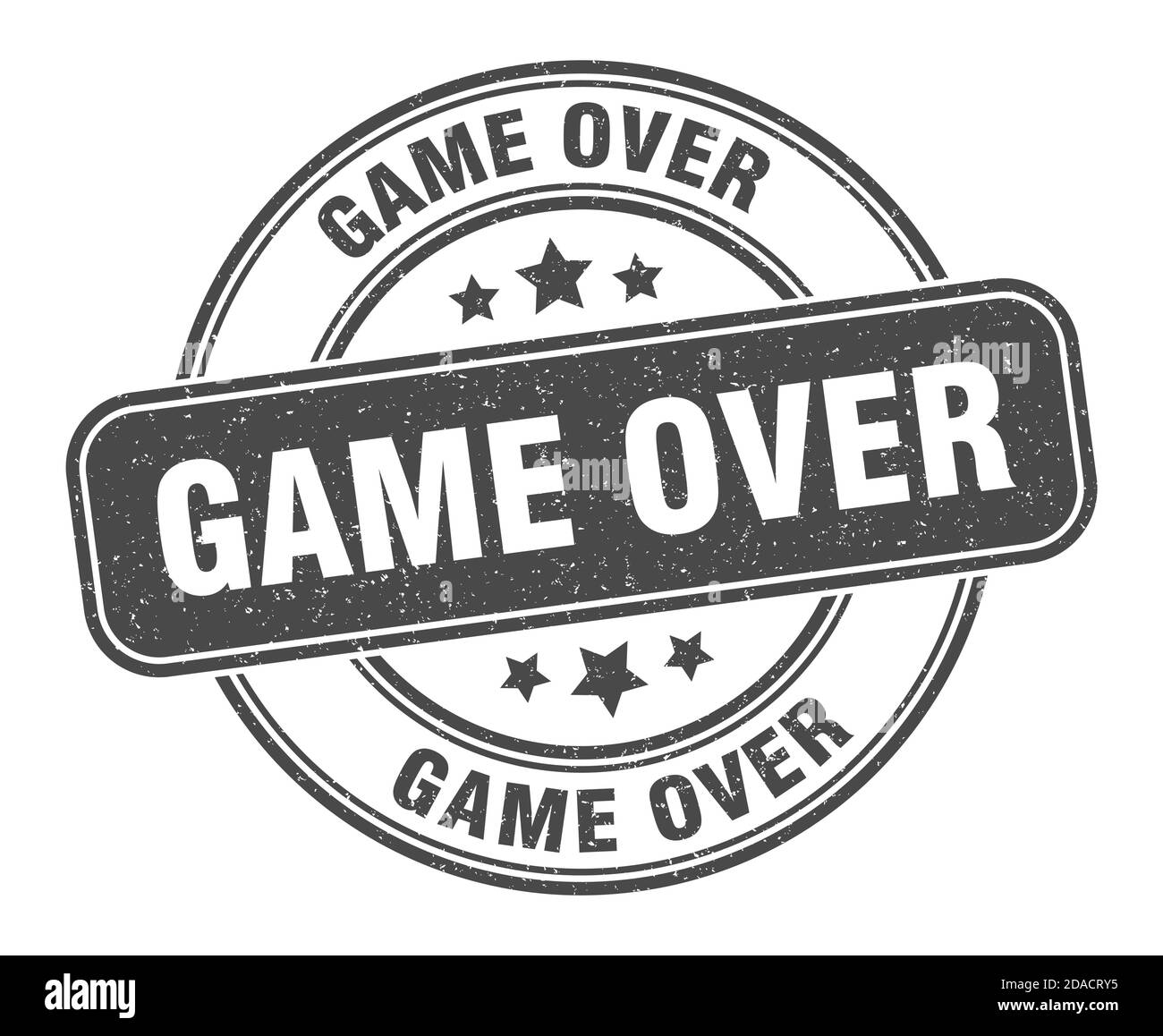 game over stamp. game over sign. round grunge label Stock Vector Image ...