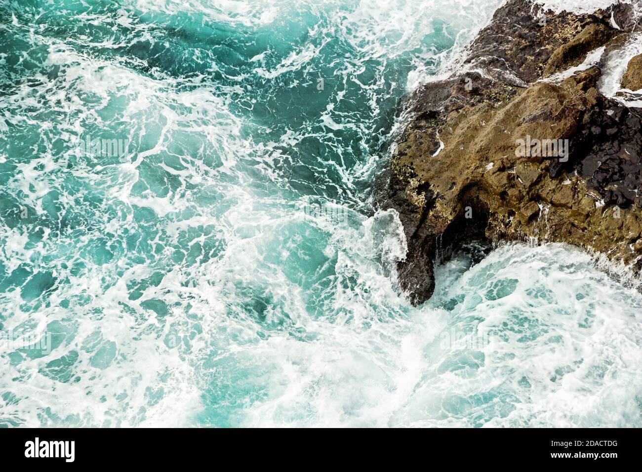Aerial View Of Ocean Waves On Cliff Stock Photo - Alamy