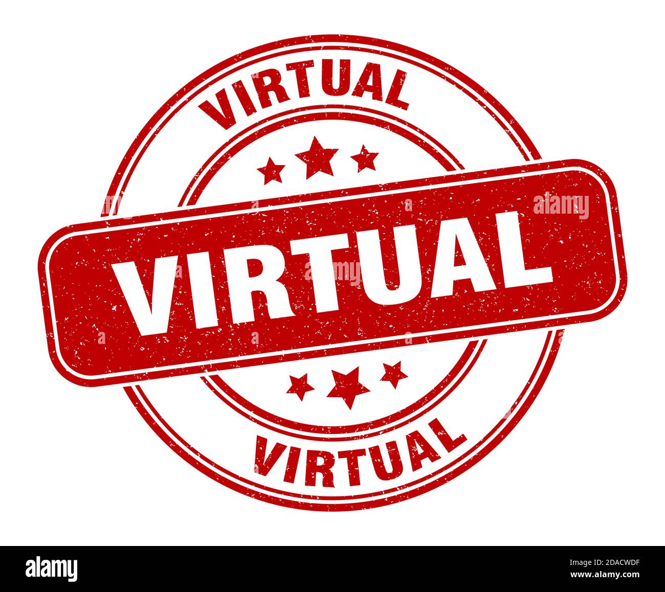 virtual stamp. virtual sign. round grunge label Stock Vector Image ...