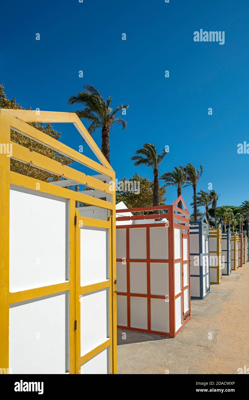 TRADITIONAL WOODEN BATHING HUTS PLAYA S’AGARO COSTA BRAVA CATALONIA ...