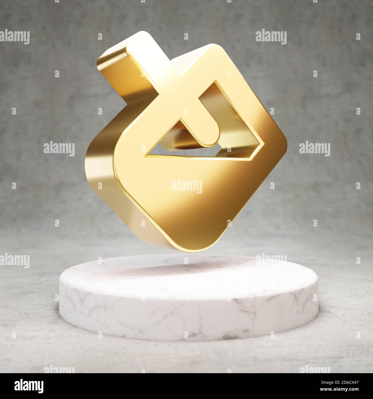 Fill icon. Gold glossy Fill symbol on white marble podium. Modern icon ...