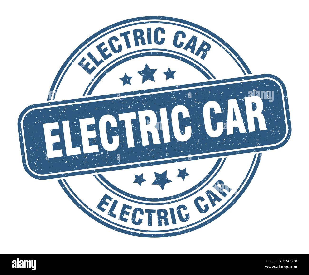 electric car stamp. electric car sign. round grunge label Stock Vector ...