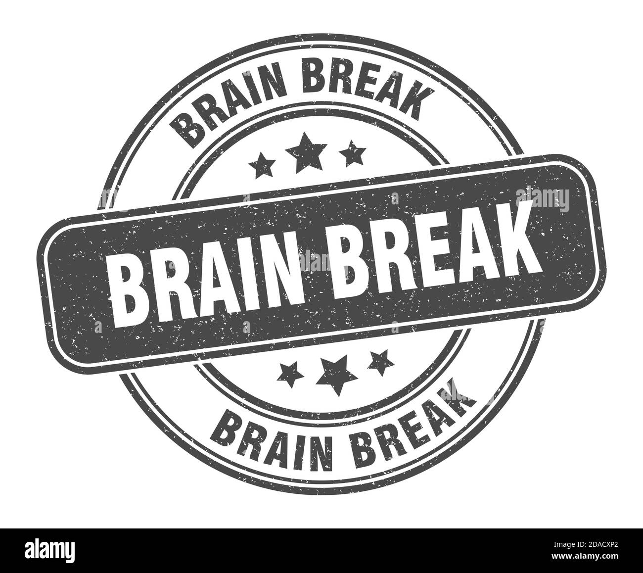 brain break stamp. brain break sign. round grunge label Stock Vector ...