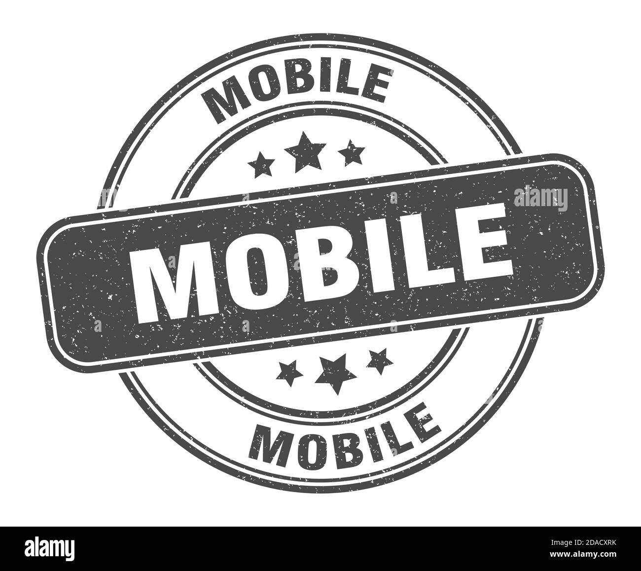 mobile stamp. mobile sign. round grunge label Stock Vector Image & Art ...
