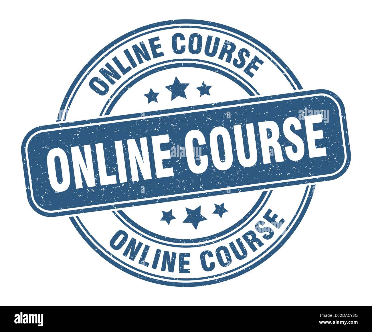 online course stamp. online course sign. round grunge label Stock ...