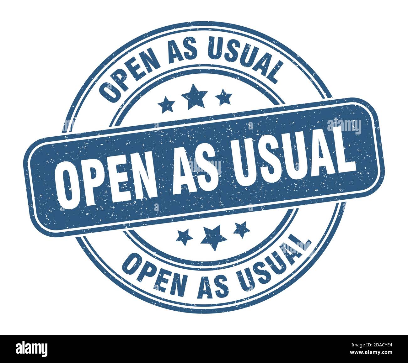 open as usual stamp. open as usual sign. round grunge label Stock ...