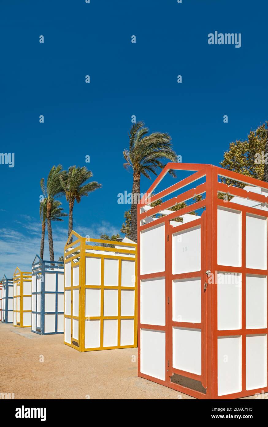 TRADITIONAL WOODEN BATHING HUTS PLAYA S’AGARO COSTA BRAVA CATALONIA ...