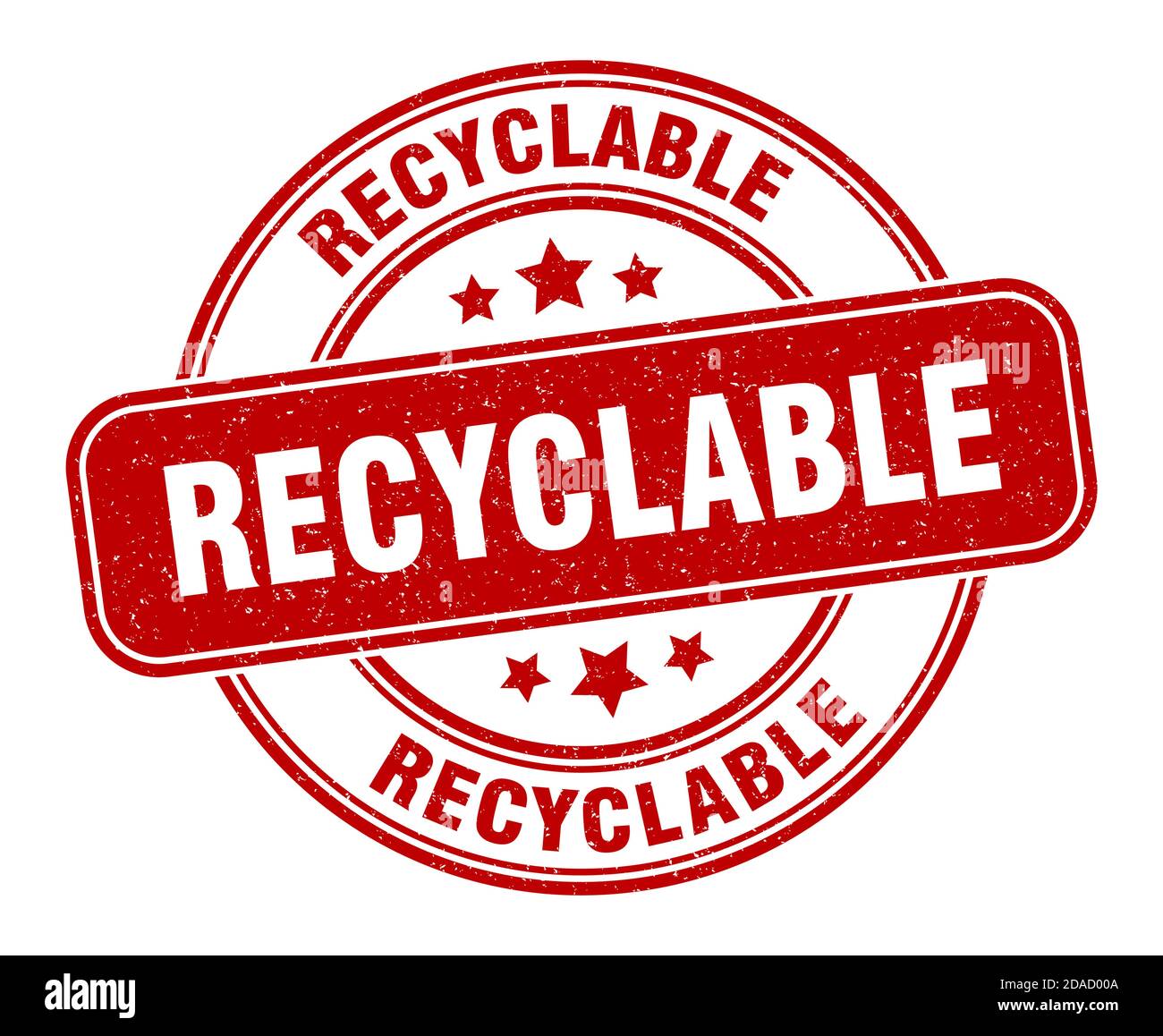 recyclable stamp. recyclable sign. round grunge label Stock Vector ...