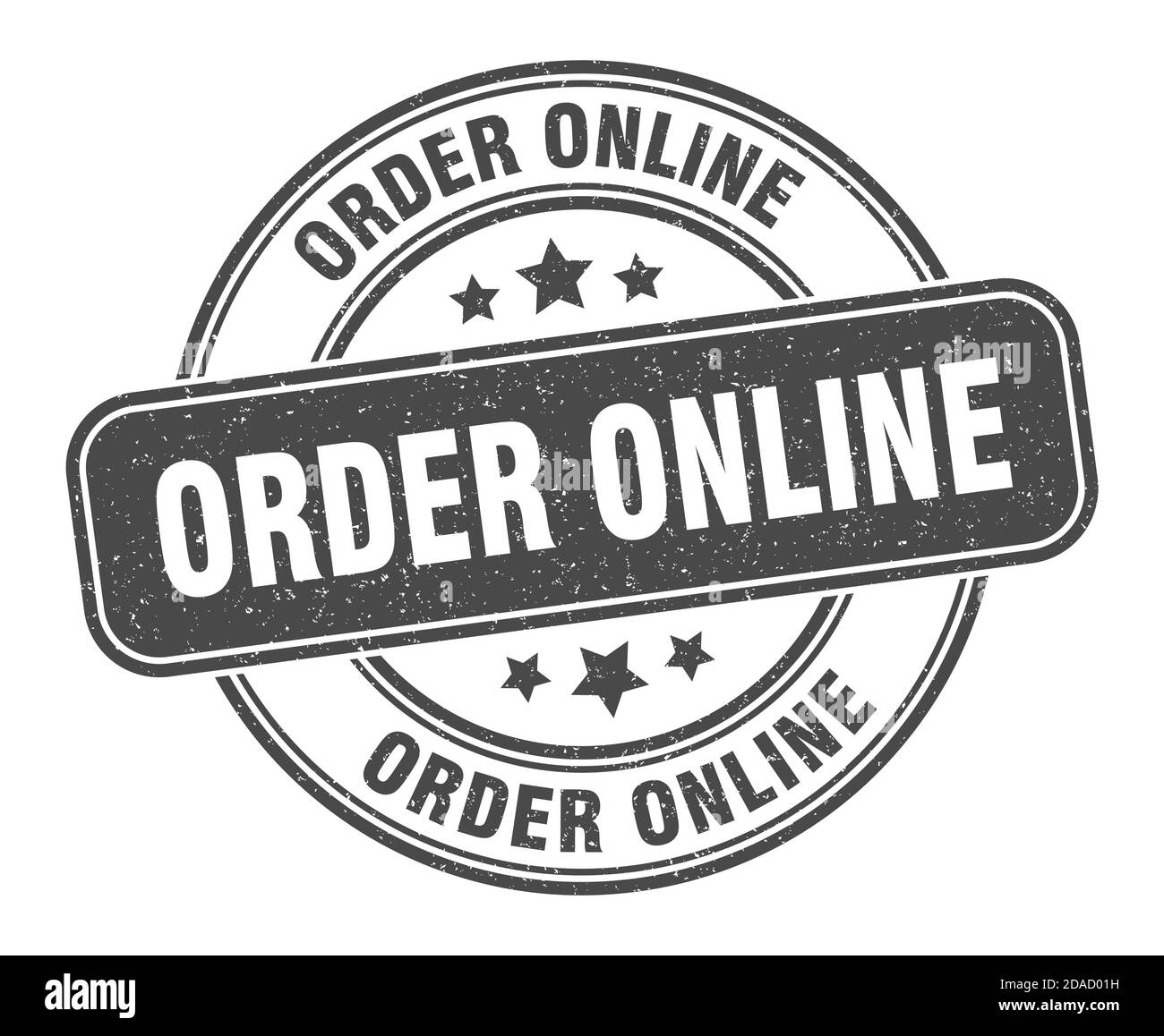 order online stamp. order online sign. round grunge label Stock Vector ...