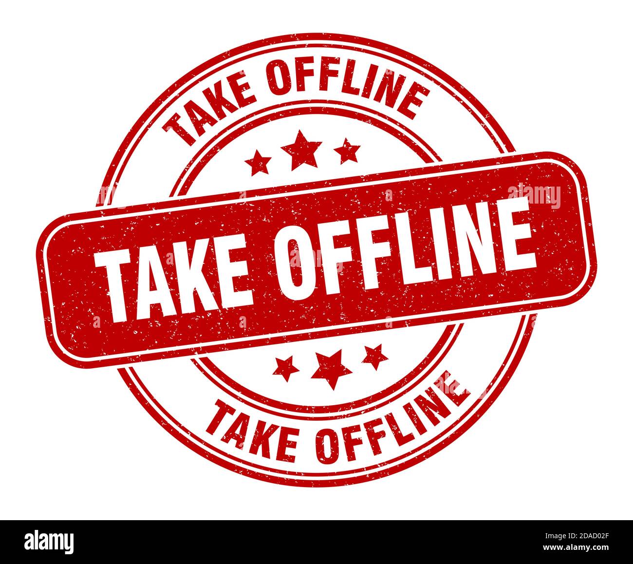 take offline stamp. take offline sign. round grunge label Stock Vector ...